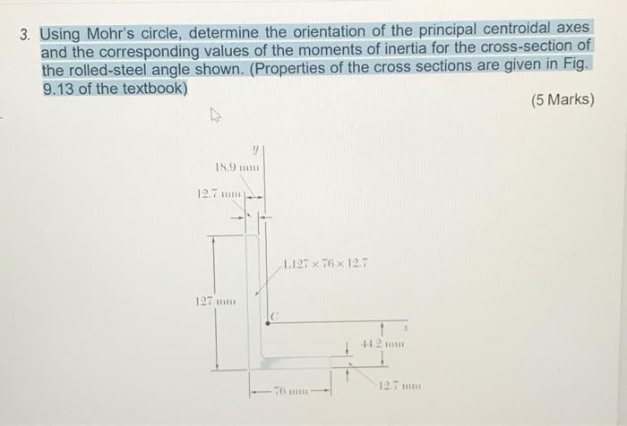 Solved 3. Using Mohr's circle, determine the orientation of | Chegg.com