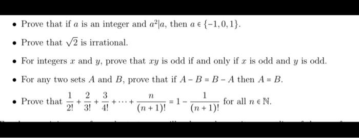 Solved - Prove that if a is an integer and a2∣a, then | Chegg.com