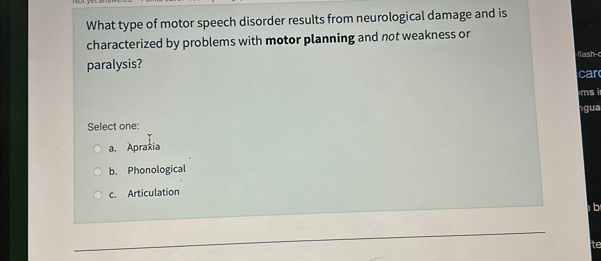 Solved What type of motor speech disorder results from | Chegg.com