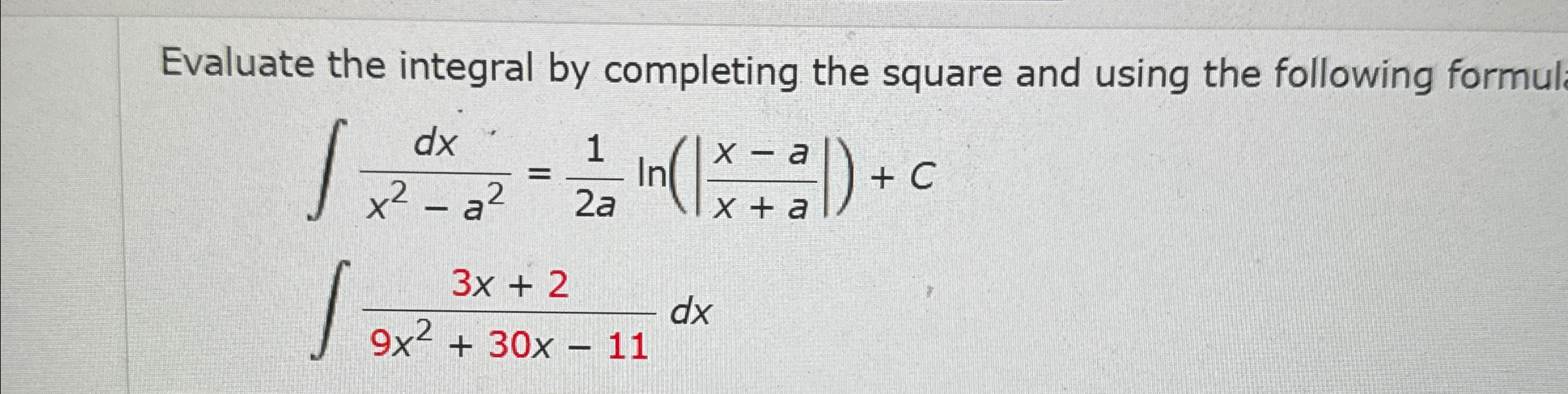 Solved Evaluate the integral by completing the square and | Chegg.com