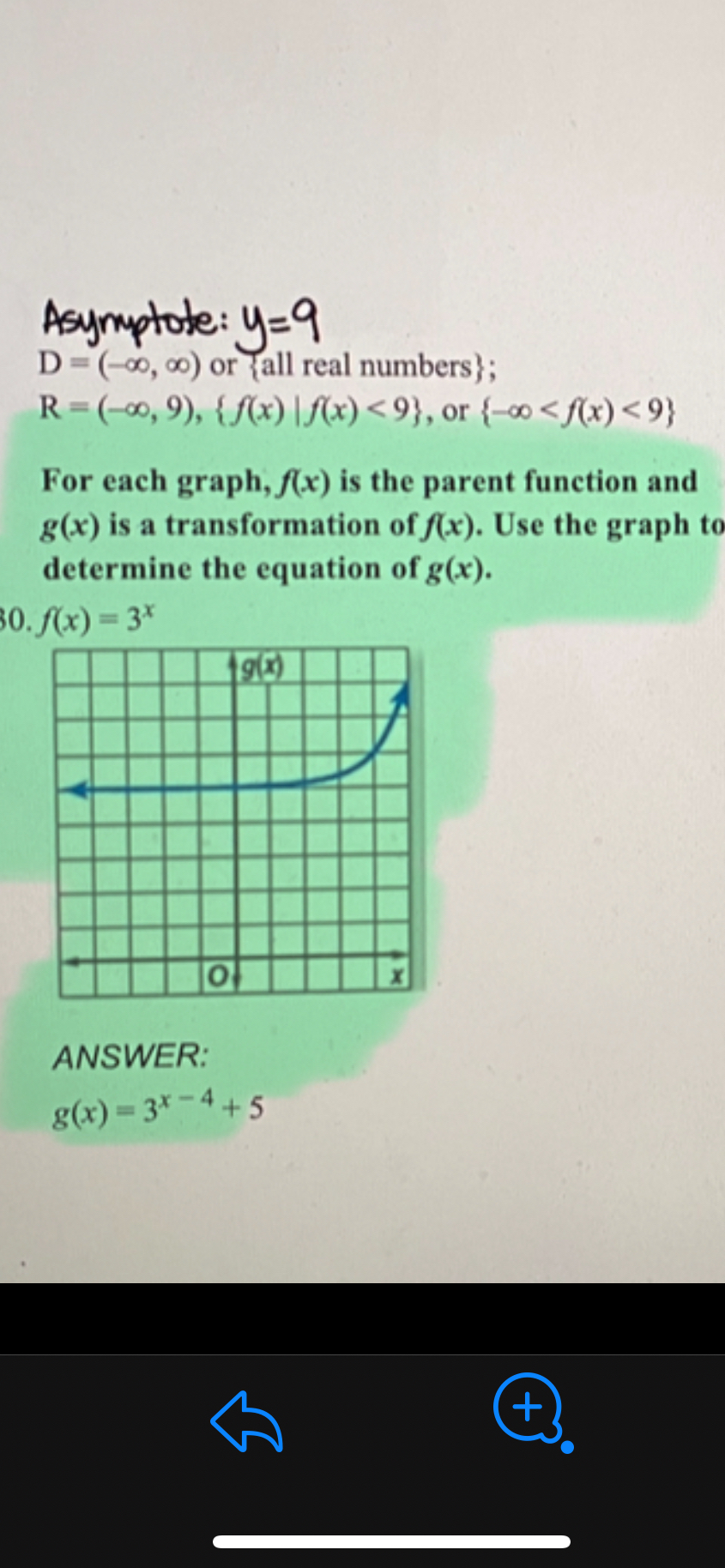 Solved Asymptote Y 9d ∞ ∞ ﻿or {all Real Numbers