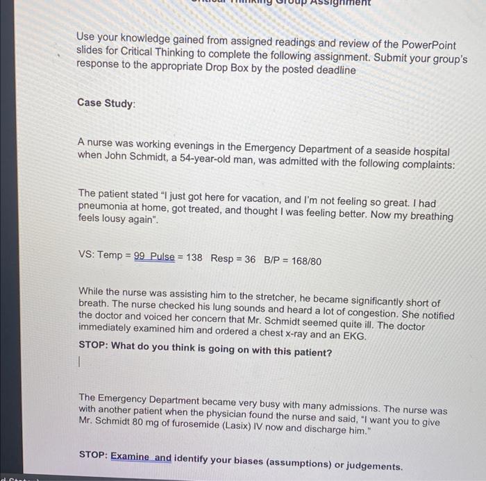 Solved Use your knowledge gained from assigned readings and | Chegg.com