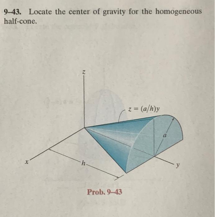 Solved 9-43. Locate the center of gravity for the | Chegg.com