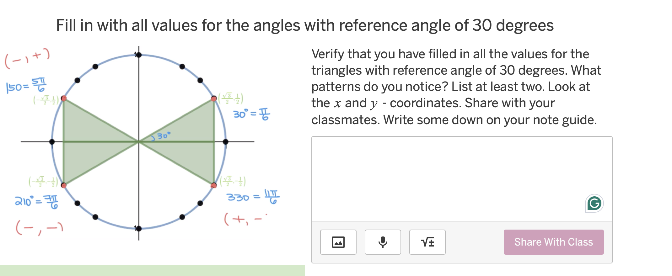 Solved Fill in with all values for the angles with reference | Chegg.com