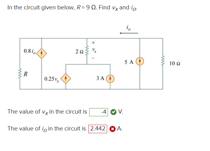 Solved In ﻿the circuit given below, R=9Ω. ﻿Find vx ﻿and | Chegg.com