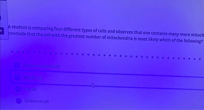 Solved A student is comparing four different types of cells | Chegg.com