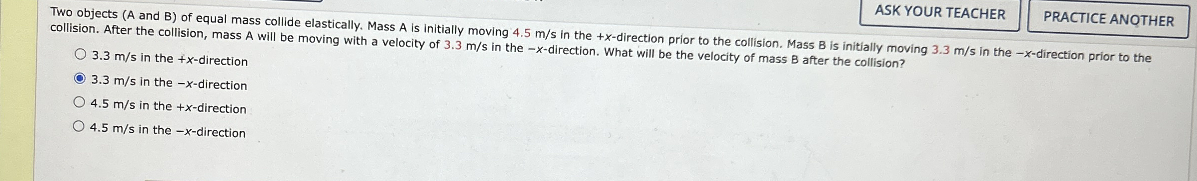 Solved Two objects and B ) ﻿of equal mass collide | Chegg.com