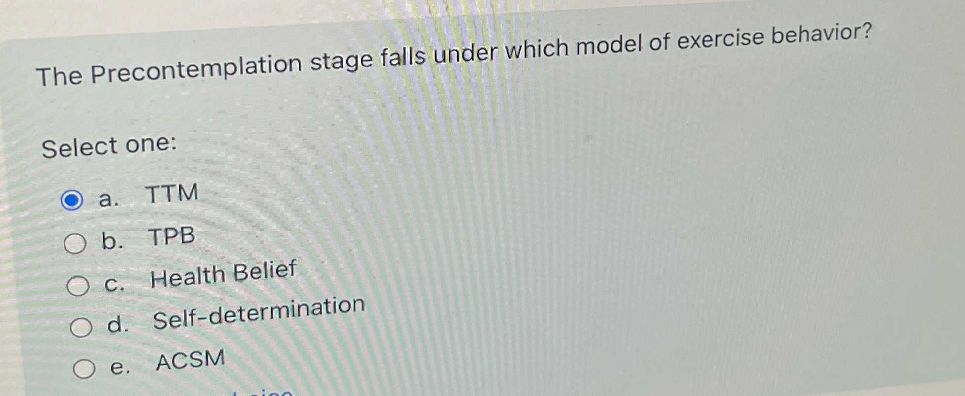 Solved The Precontemplation stage falls under which model of | Chegg.com