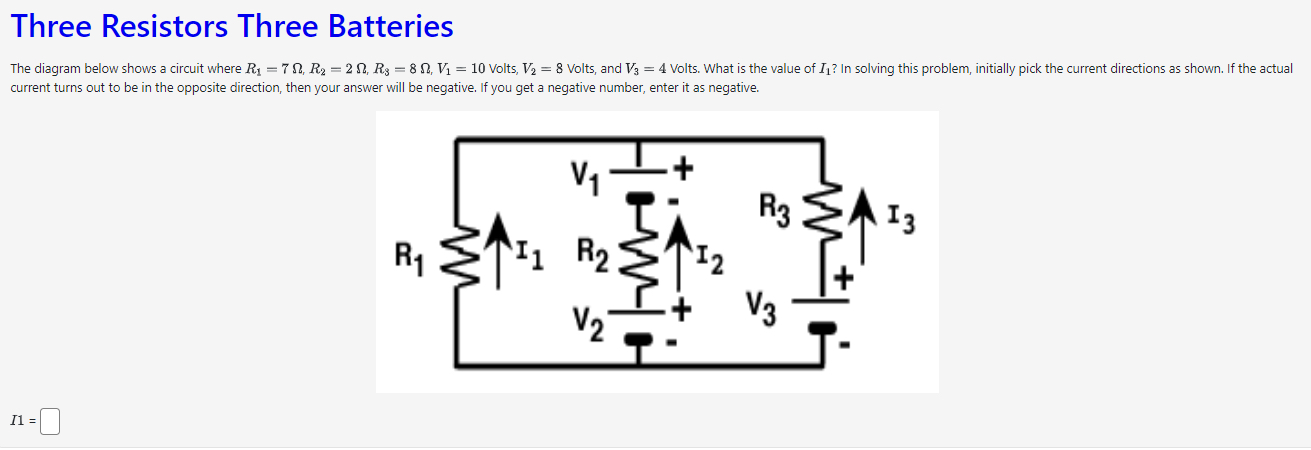 Solved Three Resistors Three BatteriesThe diagram below | Chegg.com