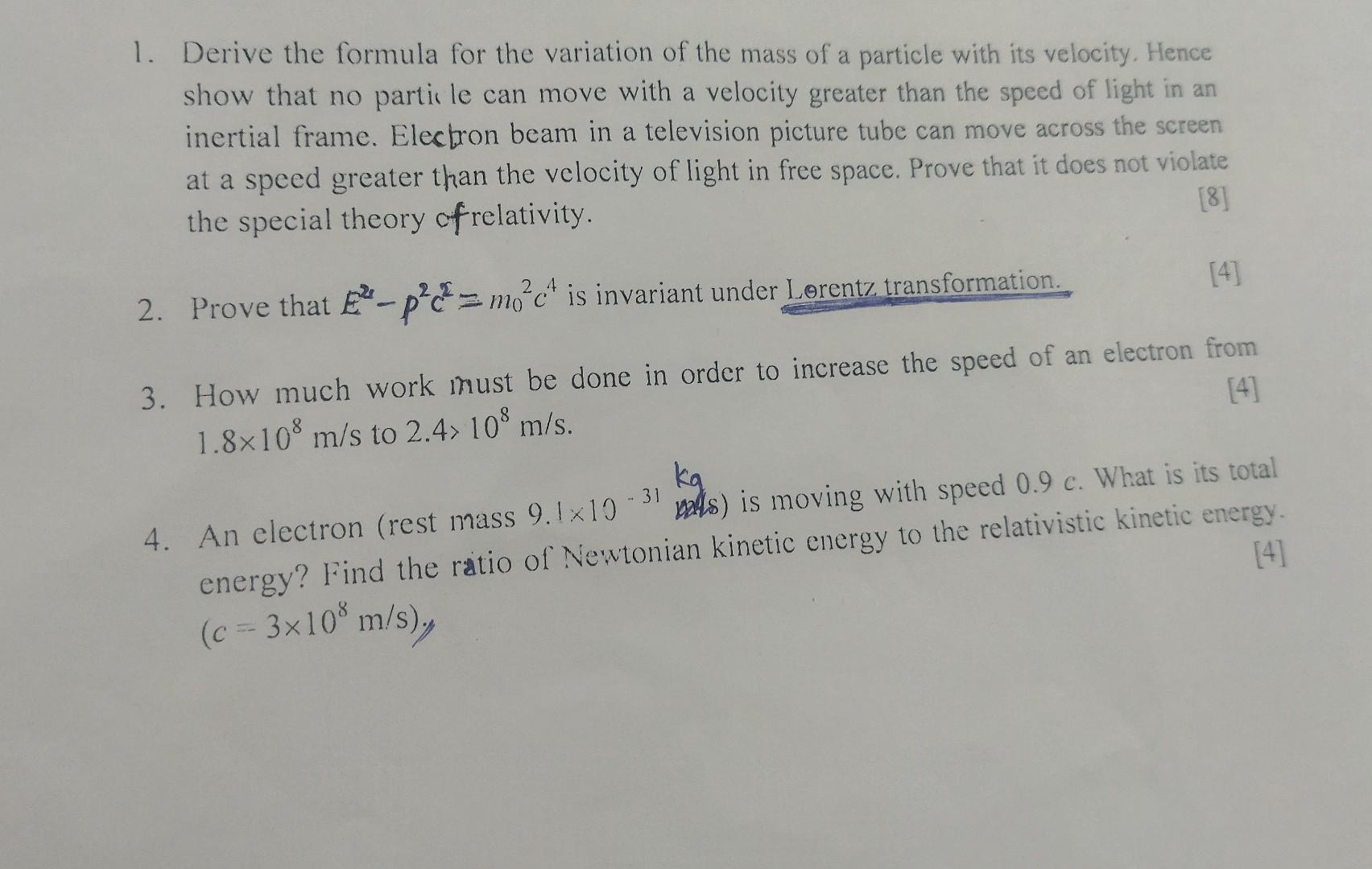 Solved 1. Derive the formula for the variation of the mass | Chegg.com