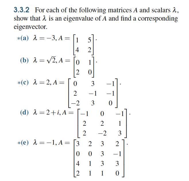 Solved 3.3.2 ﻿For each of the following matrices A and | Chegg.com