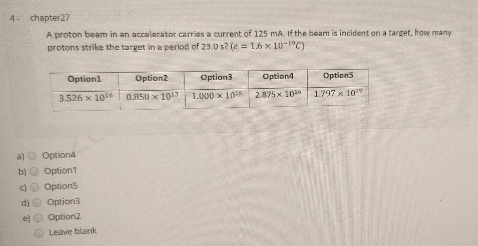 Solved A proton beam in an accelerator carries a current of | Chegg.com