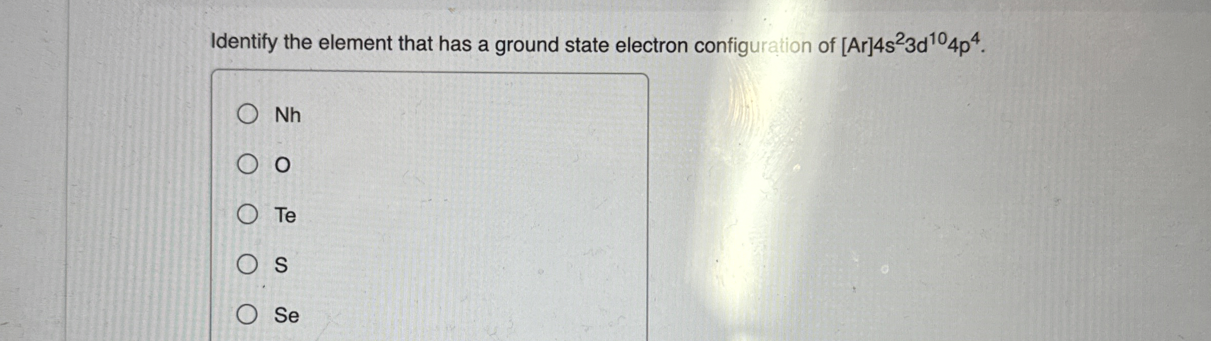 Solved Identify the element that has a ground state electron | Chegg.com