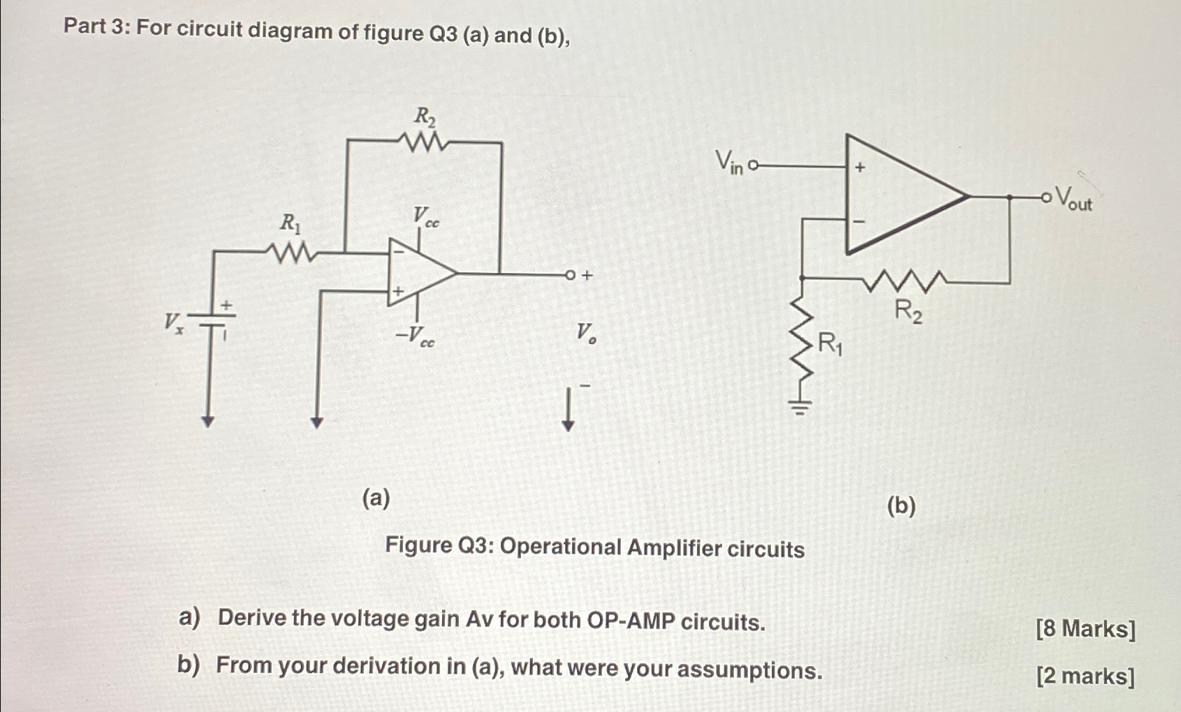 Solved Part 3: For circuit diagram of figure Q3 (a) ﻿and | Chegg.com