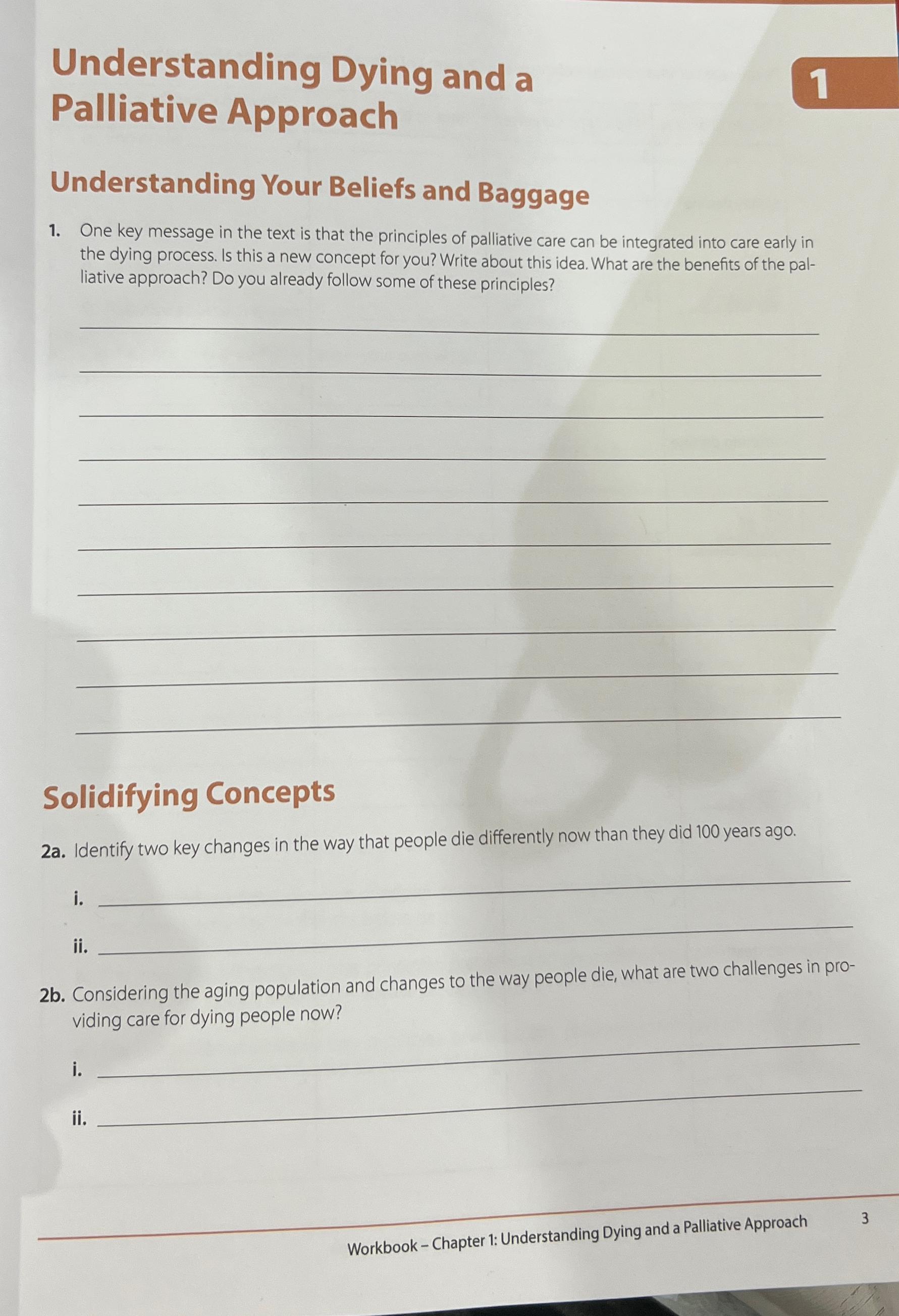 Solved Understanding Dying and a Palliative | Chegg.com