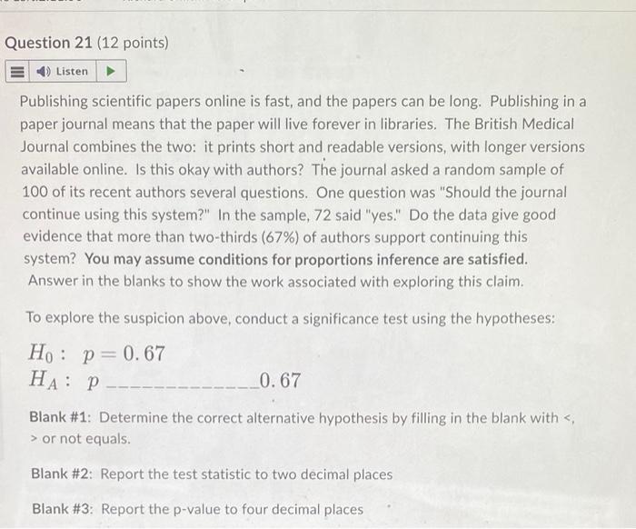 Solved Publishing scientific papers online is fast, and the | Chegg.com