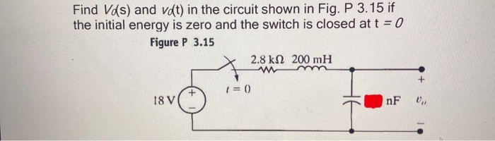 Solved Find Vds) and vdt) in the circuit shown in Fig. P | Chegg.com