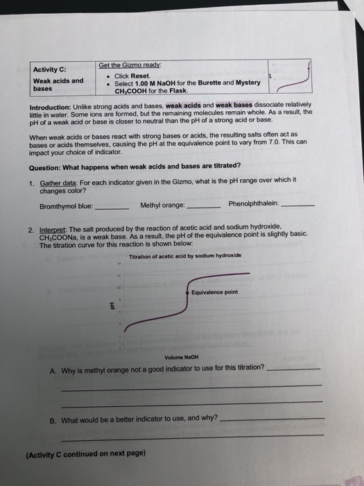 Solved Get the Gizmo ready Activity A: . Click Reset. Select | Chegg.com