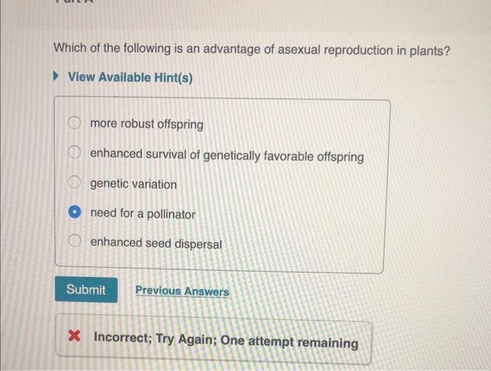 Solved Which of the following is an advantage of asexual | Chegg.com
