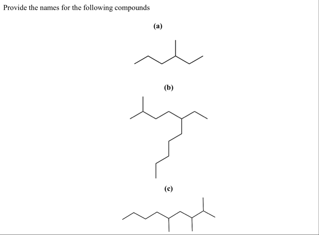 Solved Provide the names for the following | Chegg.com