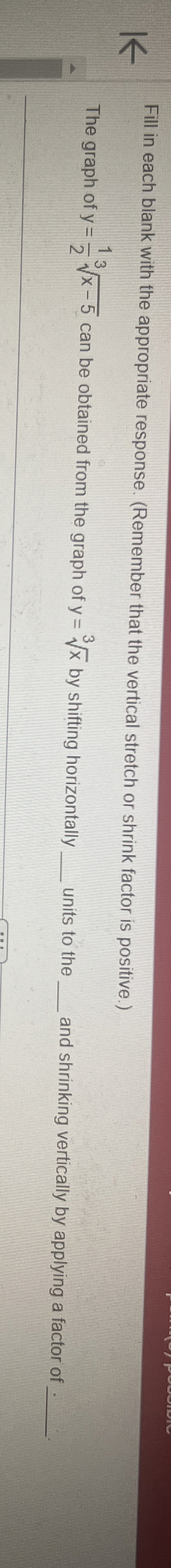 Solved Fill in each blank with the appropriate response. | Chegg.com