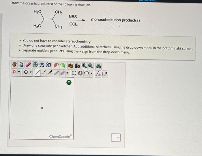 Solved Draw the organic product(s) of the following | Chegg.com