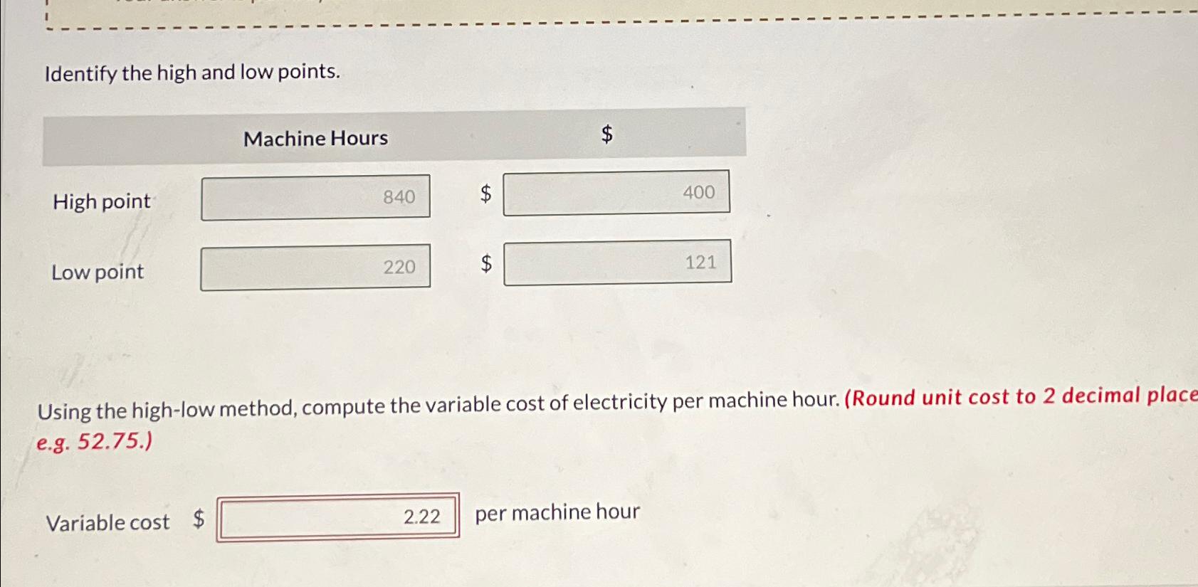 Identify the high and low | Chegg.com