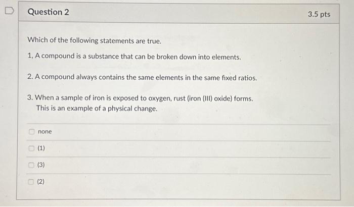 Question 2Which of the following statements are true. | Chegg.com