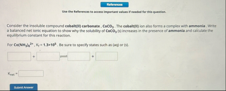 Solved Use the References te access important values if | Chegg.com