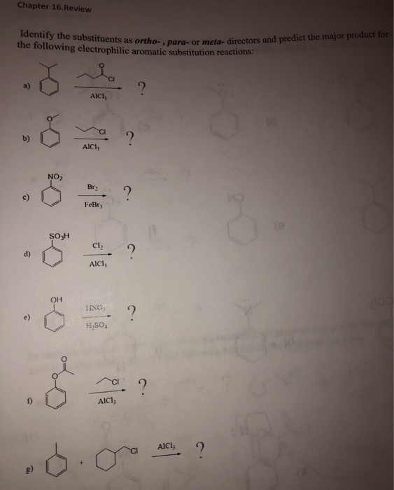Solved Identify the substituents as ortho-, para-or! the | Chegg.com