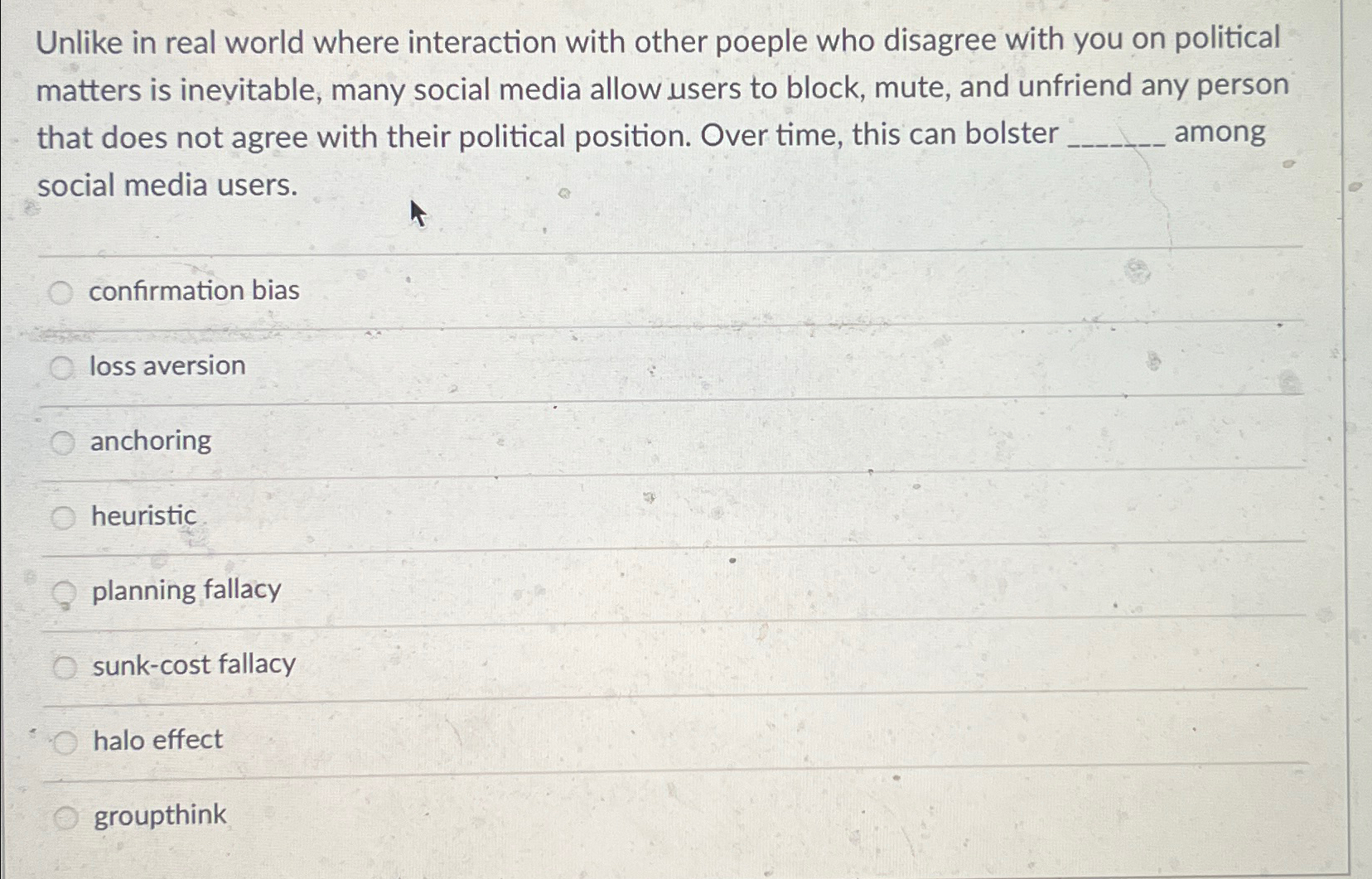 Solved Unlike in real world where interaction with other | Chegg.com