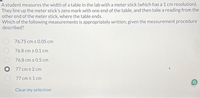 Solved A student measures the width of a table in the lab | Chegg.com