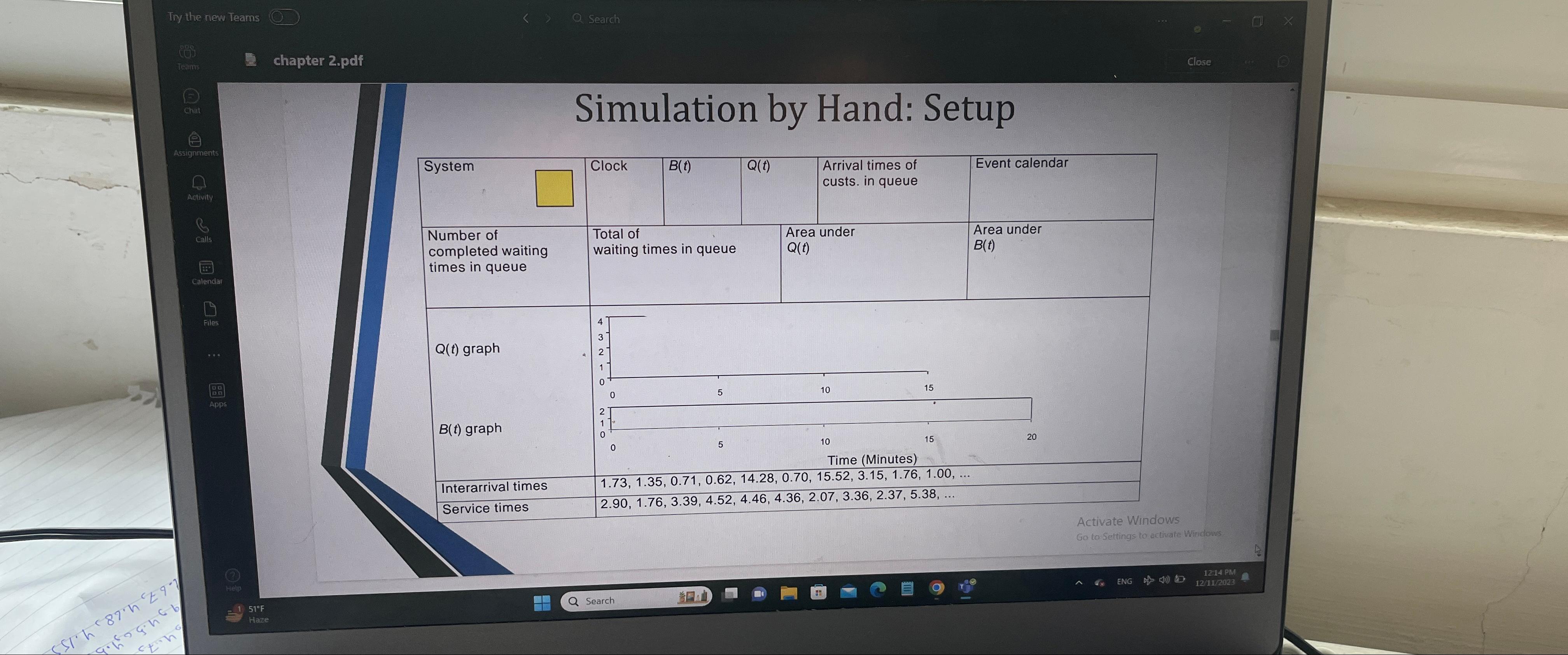 Solved Simulation by Hand: Setup Solve this question step by | Chegg.com