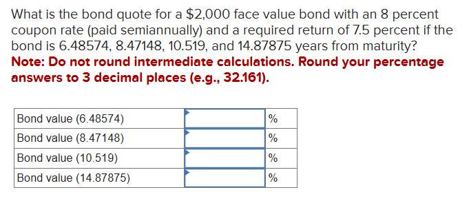 Solved What is ﻿the bond quote for a ﻿$2,000 ﻿face value | Chegg.com