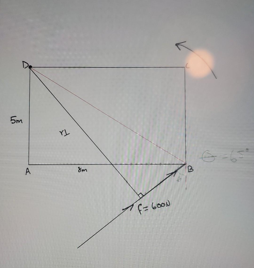 Solved Rectangular object ABCD is rotatable around D. A | Chegg.com