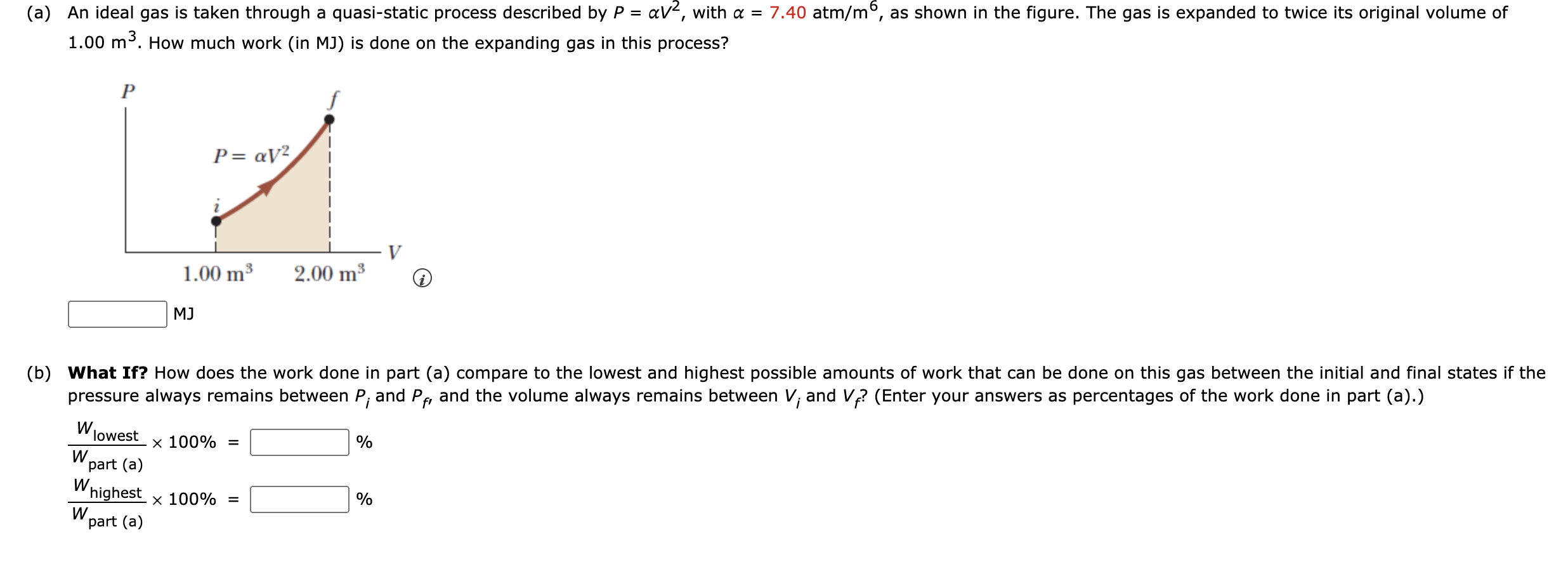 Solved 1.00m3. ﻿How much work (in MJ) ﻿is done on the | Chegg.com