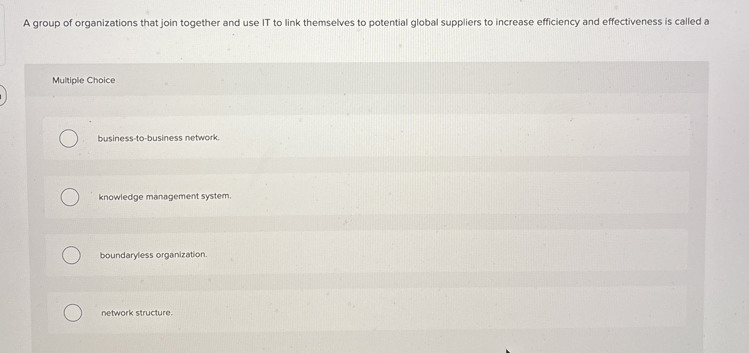 Solved A group of organizations that join together and use | Chegg.com