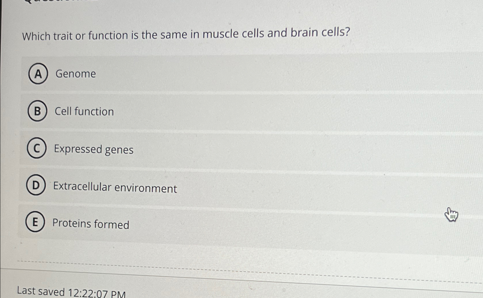 Solved Which trait or function is the same in muscle cells | Chegg.com ...