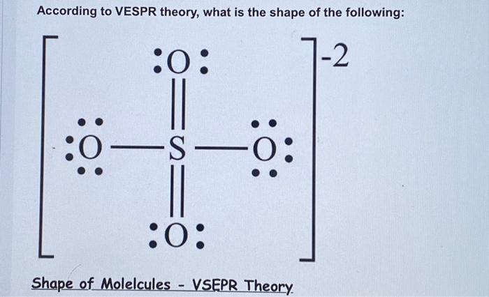 Solved According to VESPR theory, what is the shape of the | Chegg.com