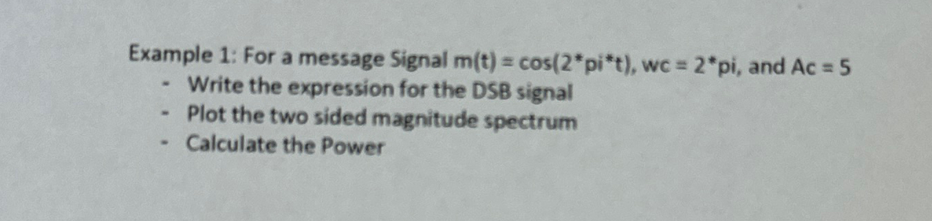 Example 1: For a message Signal | Chegg.com
