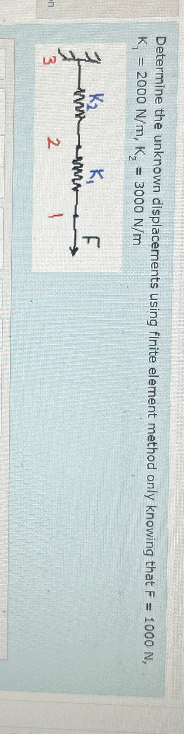 Solved Determine the unknown displacements using finite | Chegg.com