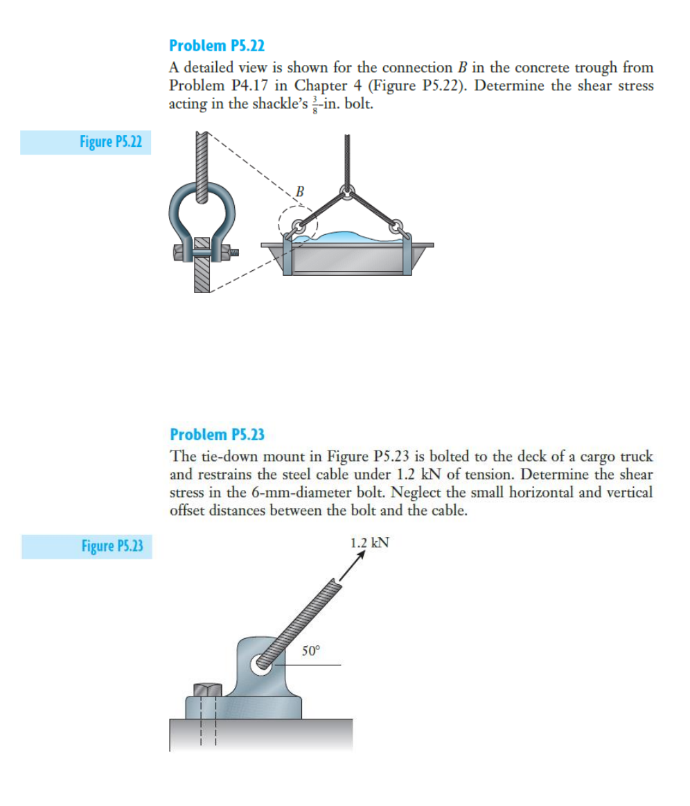 Solved Problem P5.22A detailed view is shown for the | Chegg.com