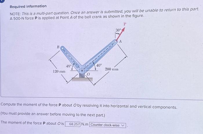 Solved Required information NOTE: This is a multi-part | Chegg.com