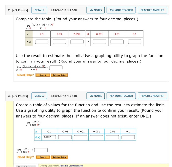 Solved 2. [-17 Points) DETAILS LARCALC11 1.2.008. MY NOTES | Chegg.com Solved 2. [-17 Points) DETAILS LARCALC11 1.2.008. MY NOTES | Chegg.com