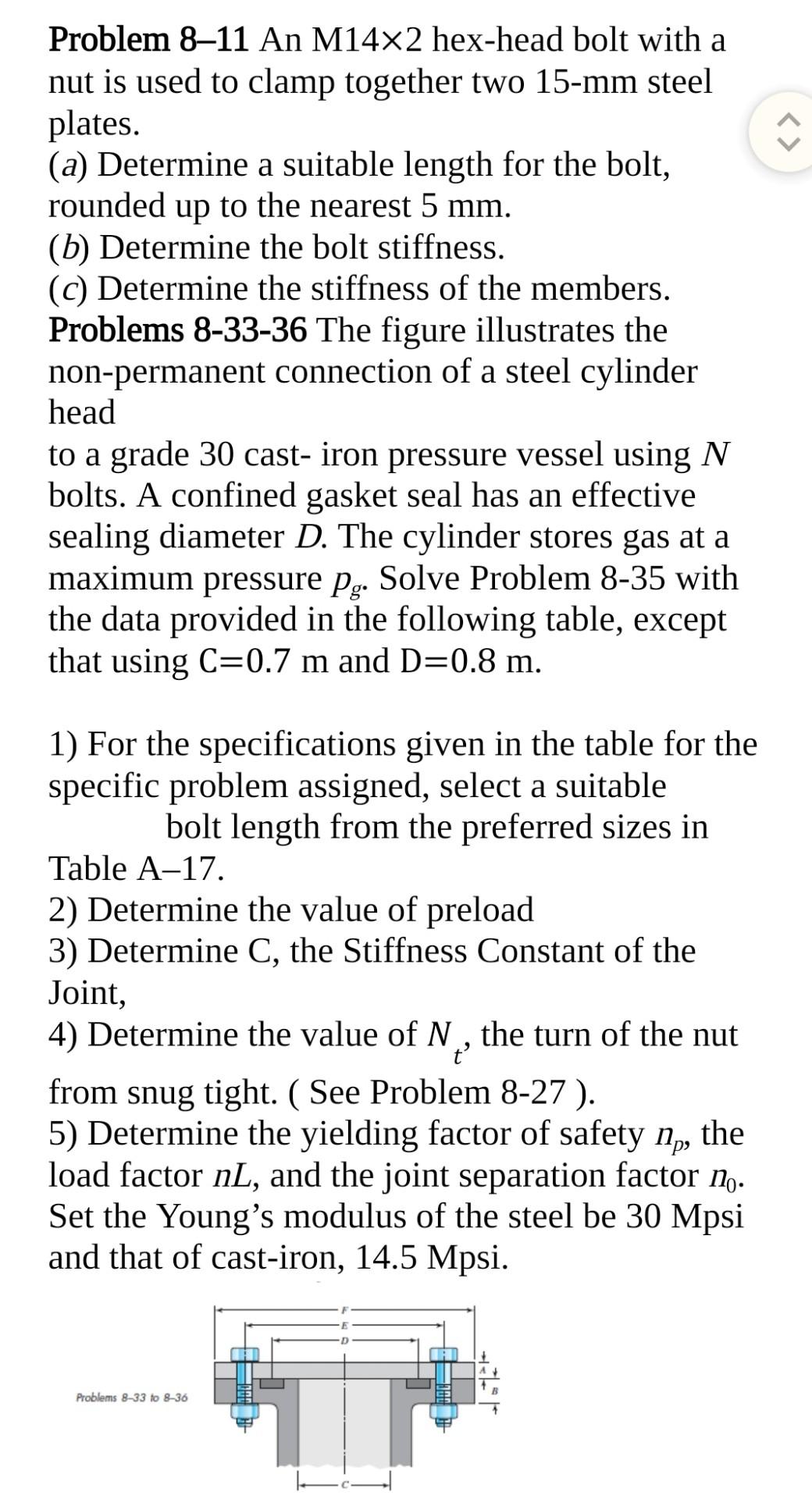 Solved Figure 8−17 Dimensions in inches. Table 8-7 Suggested | Chegg.com