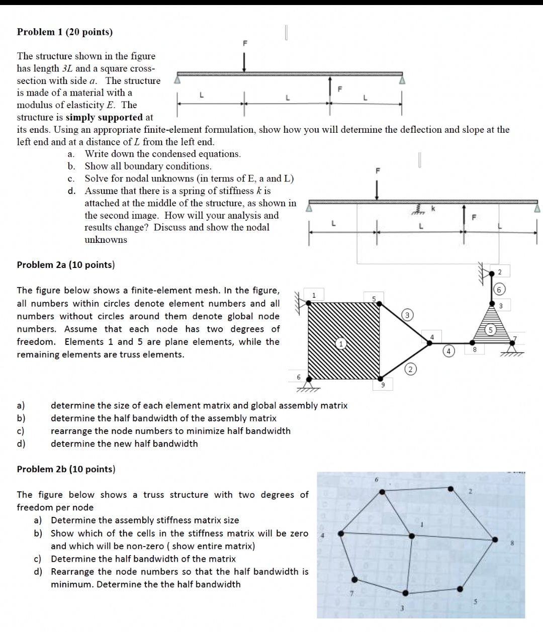 Problem 1 (20 ﻿points)The structure shown in the | Chegg.com