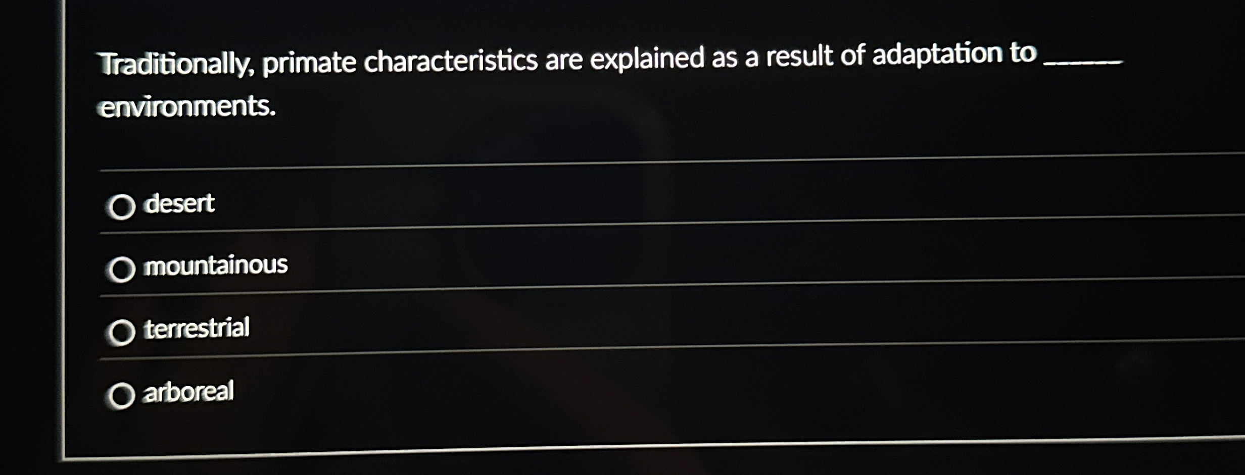 Solved Traditionally, primate characteristics are explained | Chegg.com