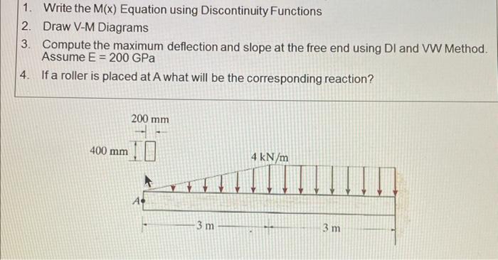 Solved 1. Write the M(x) Equation using Discontinuity | Chegg.com