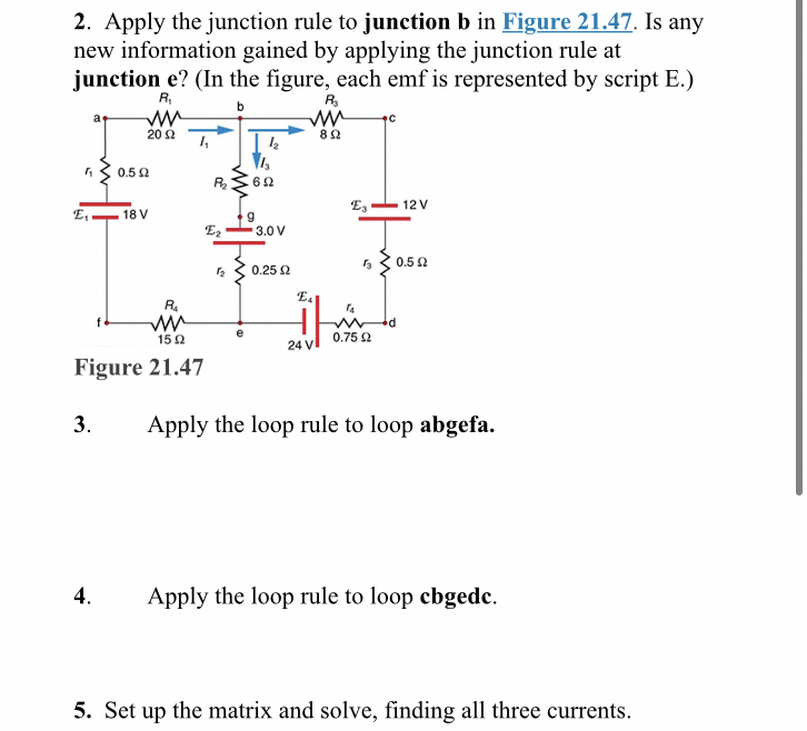 Solved Apply the junction rule to junction b in Figure | Chegg.com