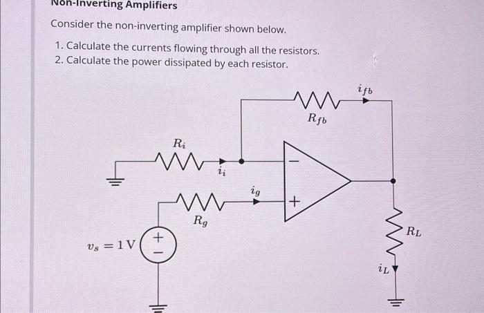 Solved Consider the non-inverting amplifier shown below. 1. | Chegg.com
